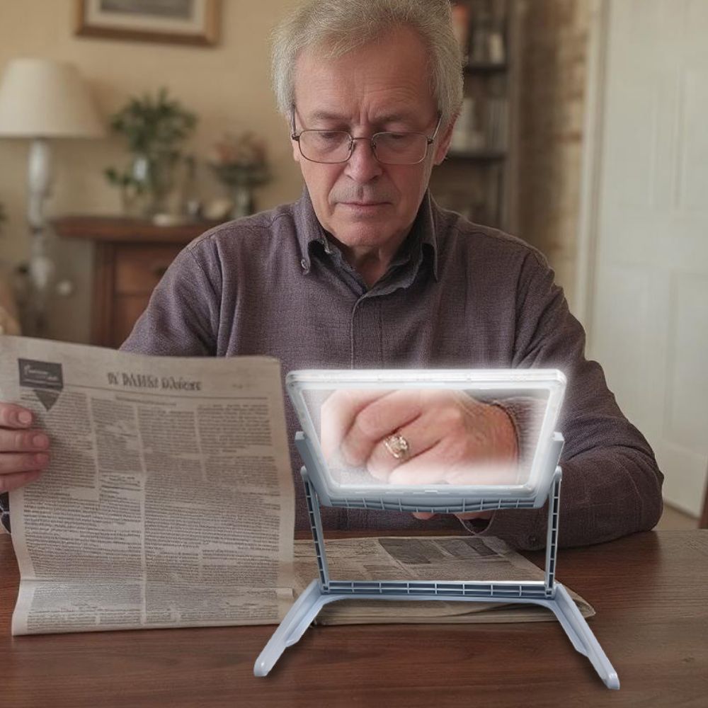 MAGNIPROS 5X Large LED Full Page Magnifying Glass with Collapsible ...