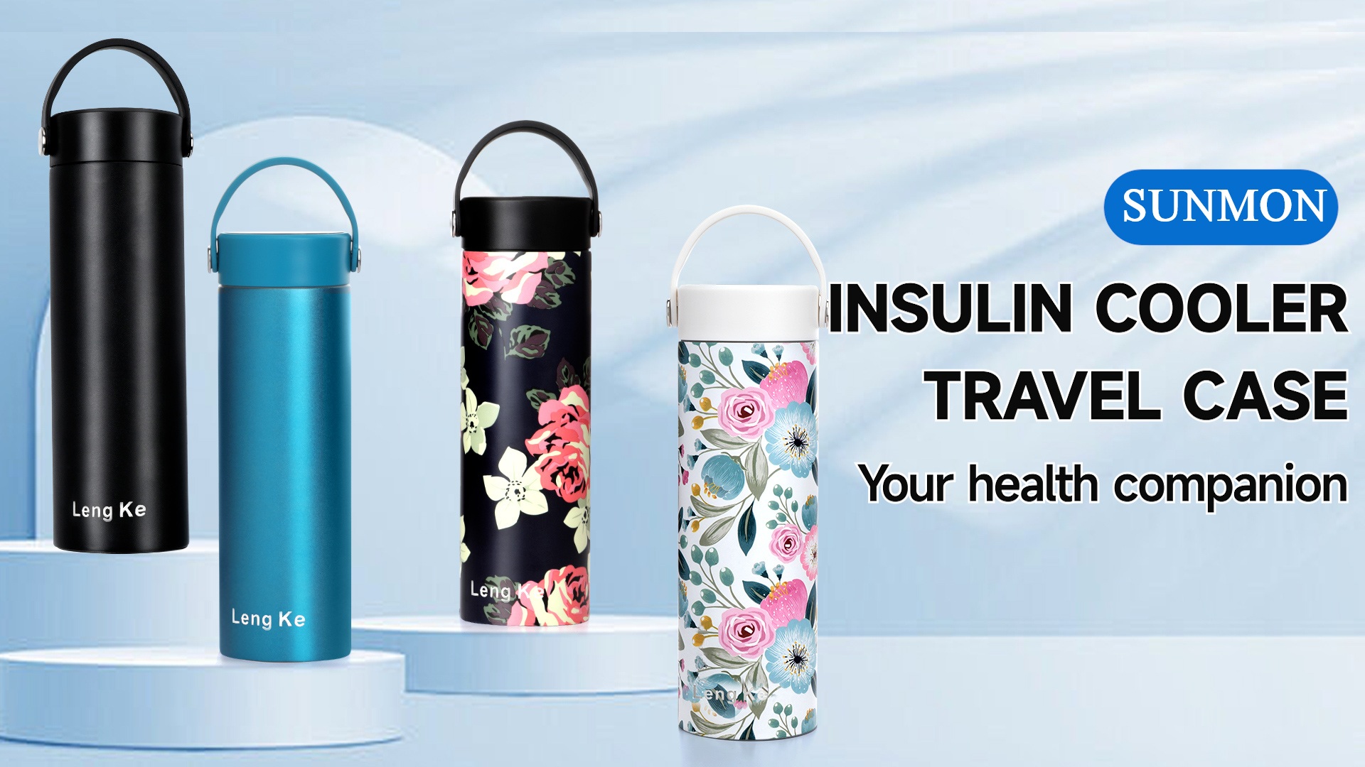 SUNMON Insulin Cooler Travel Case, 48H Verified Cooling, Temp Display ...