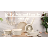 Astercook 20 Piece Ceramic Nonstick Pots and Pans Set, Removable ...