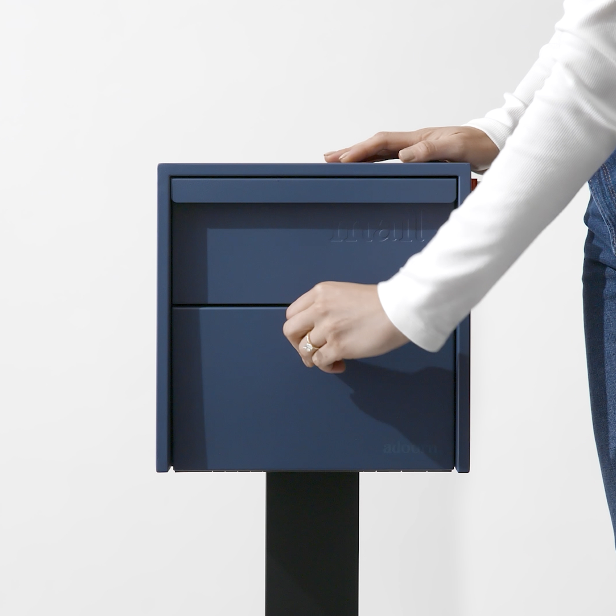 Adoorn Lockable Post Mount Mailbox | Small (Black), Size 12 x 12 x 18.5 ...