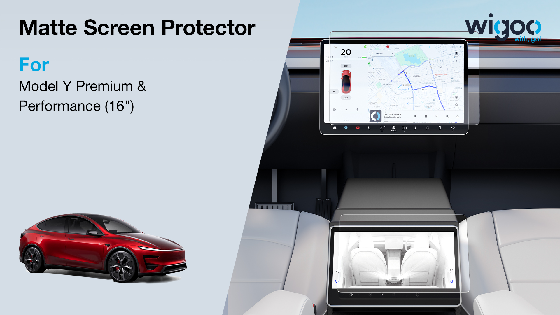 Wigoo 2026 Tesla Model Y Juniper (Premium & Performance) 16" Screen ...