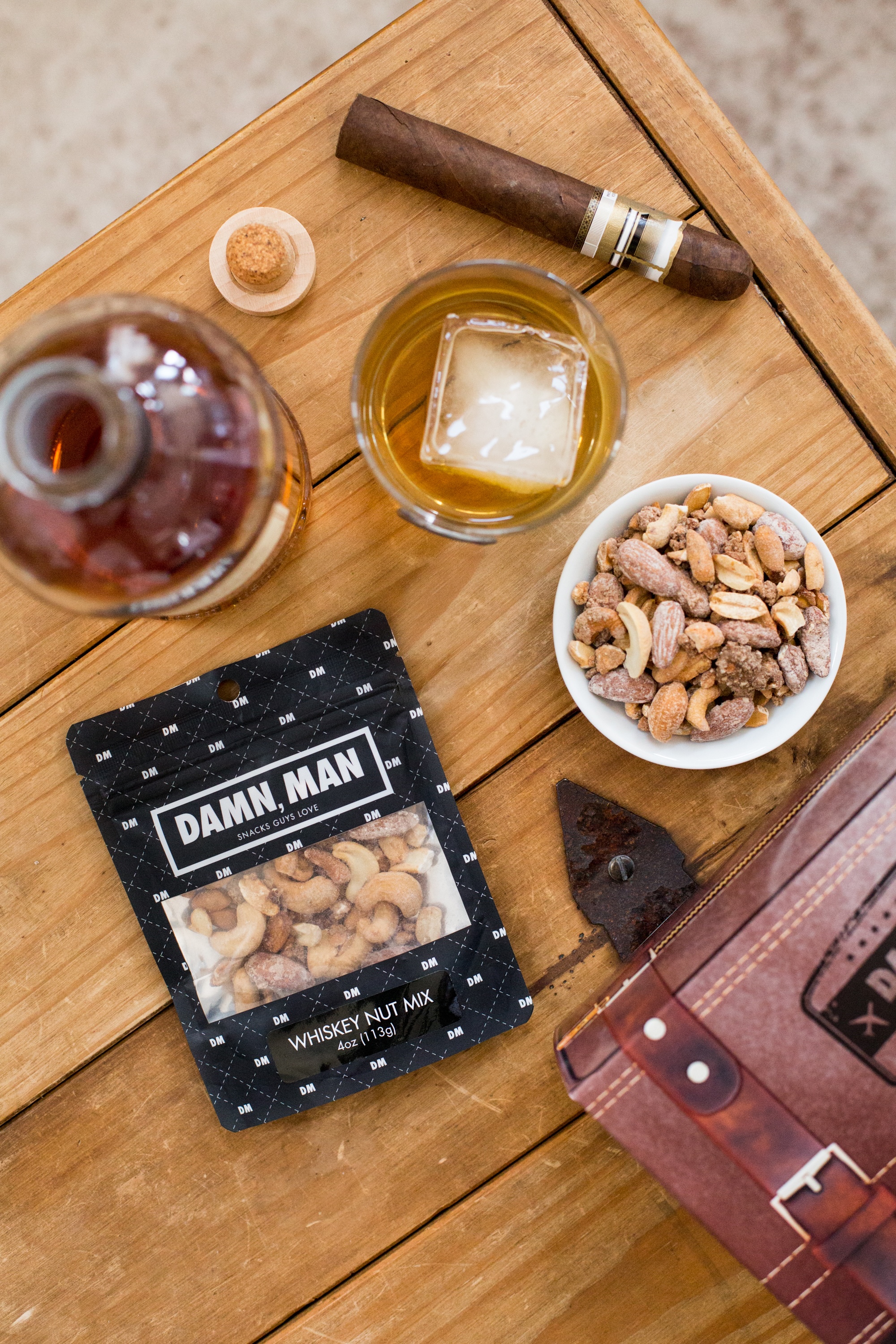 Damn Man Whiskey Nut Mix Gift Set Roasted Crunchy 4 Bags 1 lb Total ...