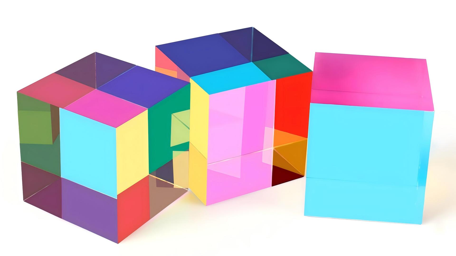 ZhuoChiMall CMY Color Cube 1.6" Acrylic Prism for Desktop Decoration ...