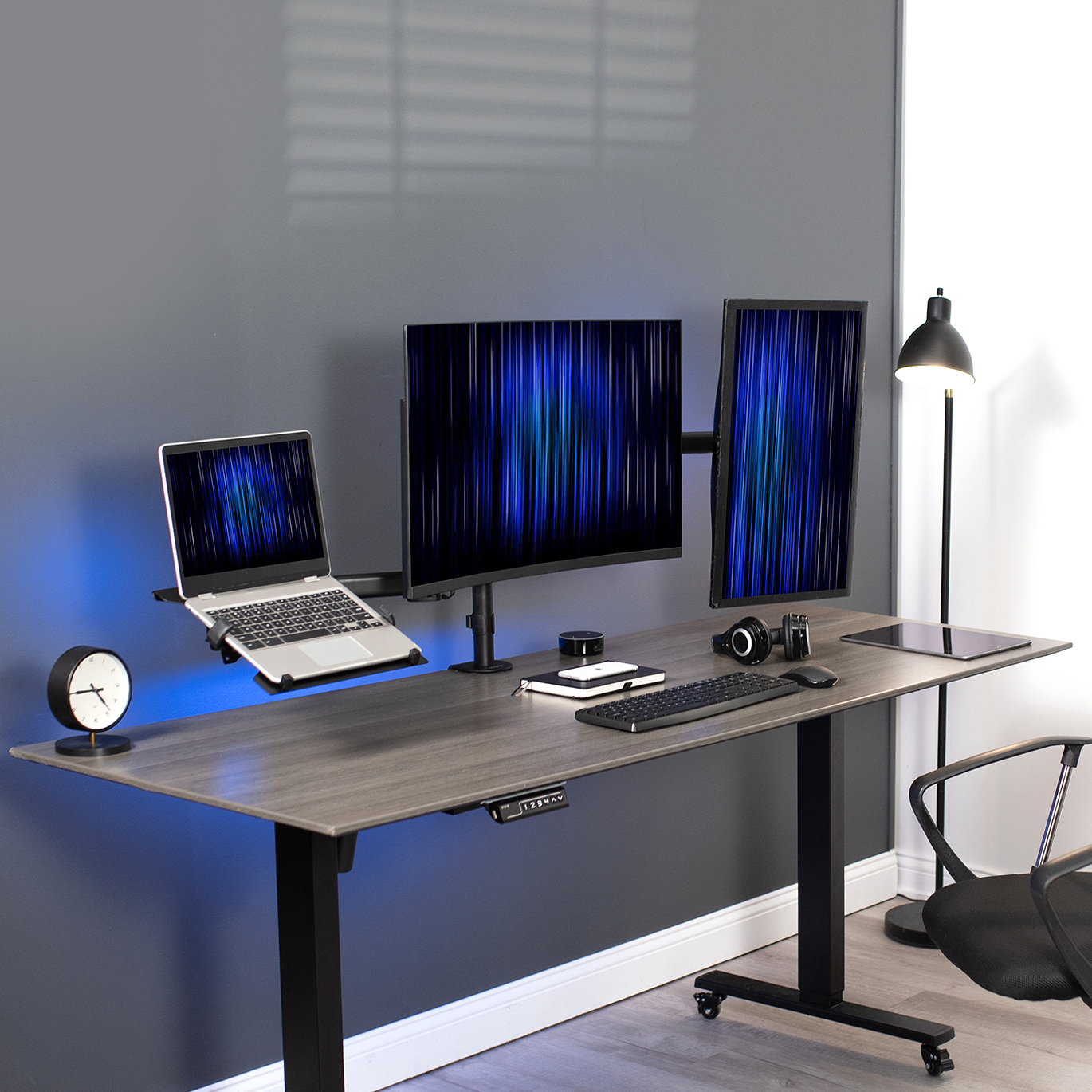 V-I-V-O Dual 13" to 27" Monitor Mount with Laptop Holder, Adjustable ...