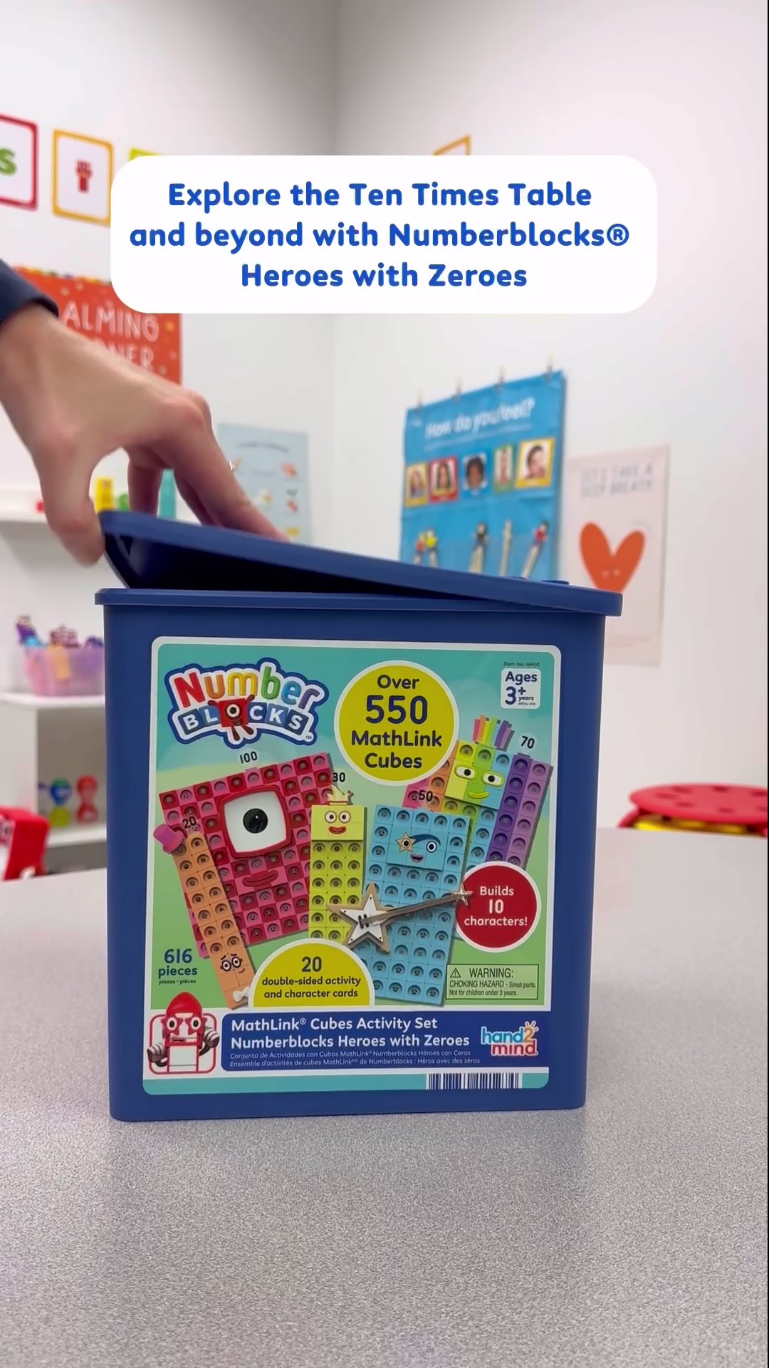 hand2mind Numberblocks Heroes with Zeroes MathLink Cubes Activity Set ...