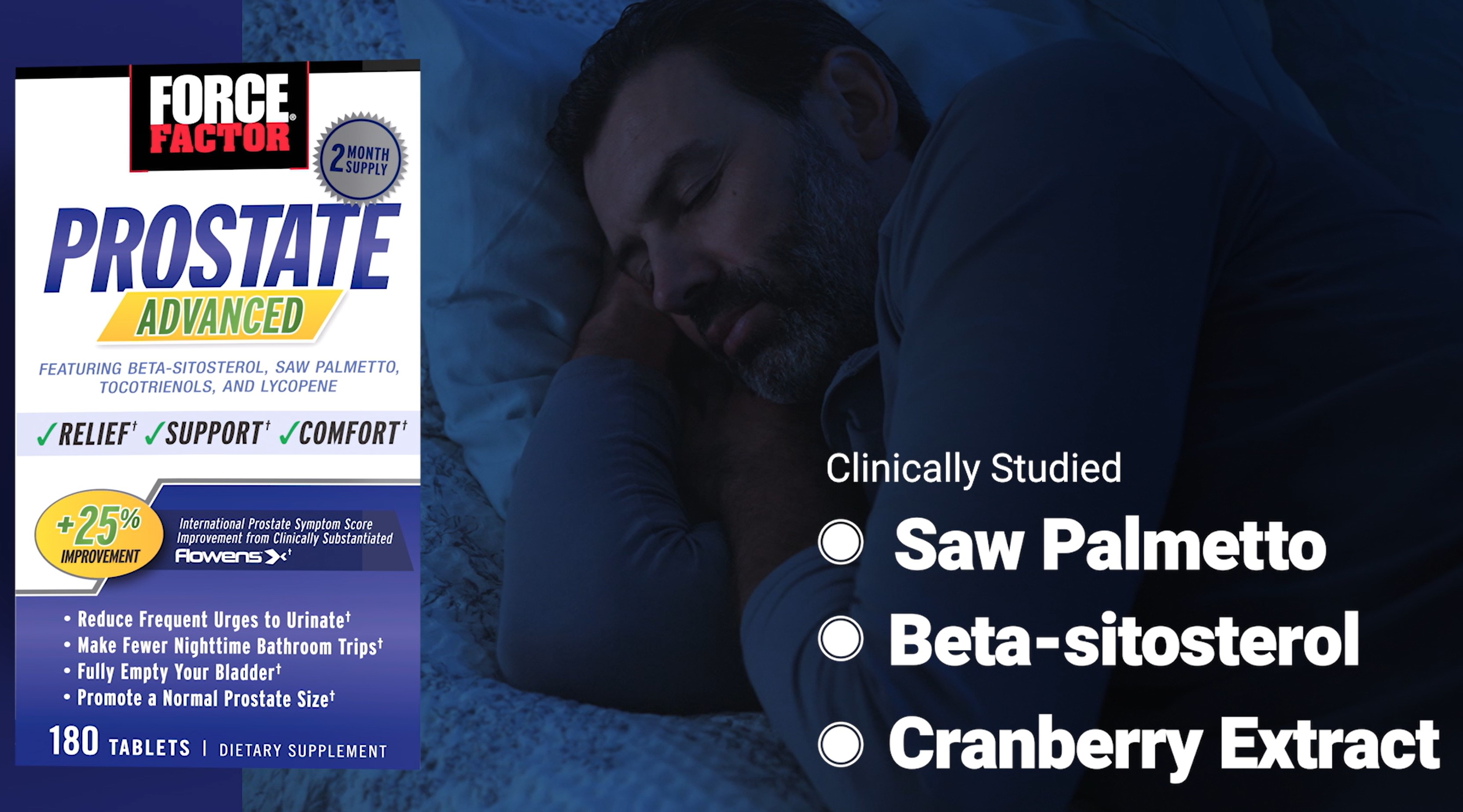 Free Shipping! Force Factor Prostate Advanced Prostate Supplement for ...