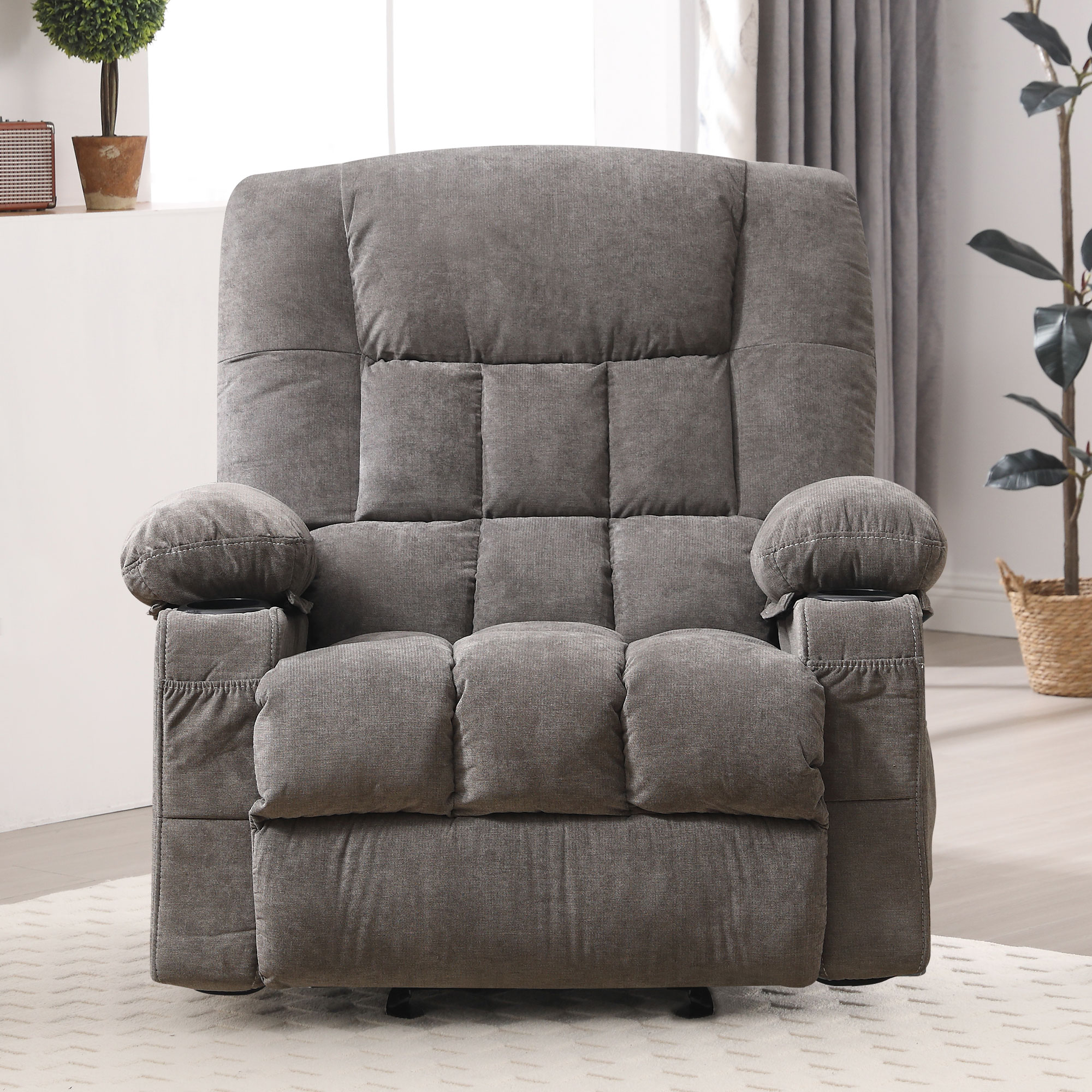 JONPONY Massage Rocker Recliner Chair with Vibration Massage and Heat ...