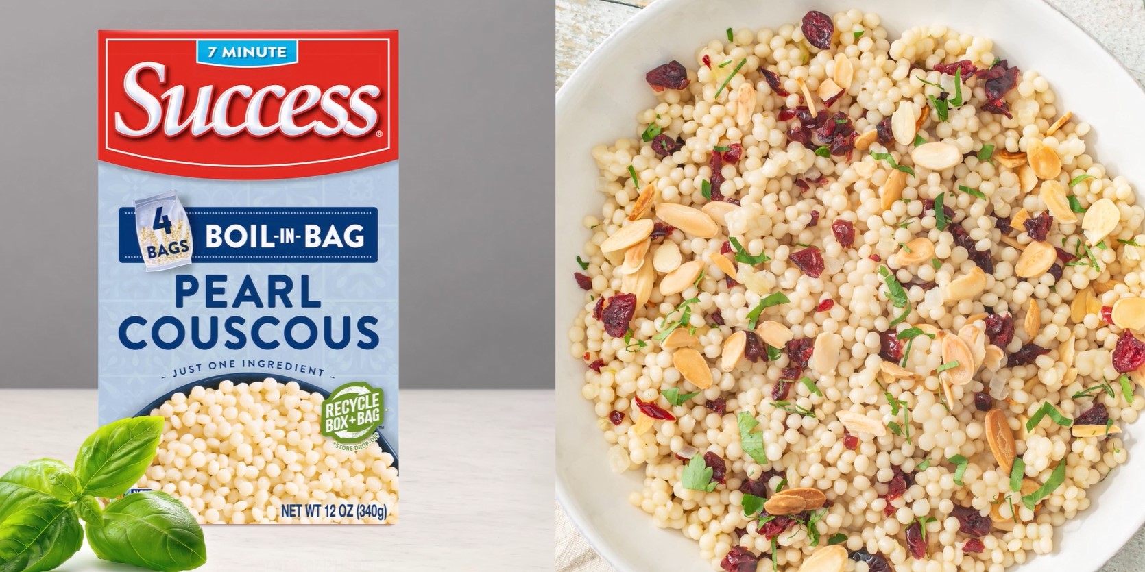 Success Boil-in-Bag Pearl Couscous, Non-GMO, Kosher, 12 oz, 4 Pearl ...