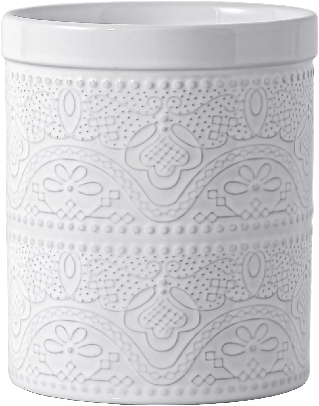FE FUN ELEMENTS Large Ceramic Utensil Holder, 7.2 Inch, Heavy, Stable ...