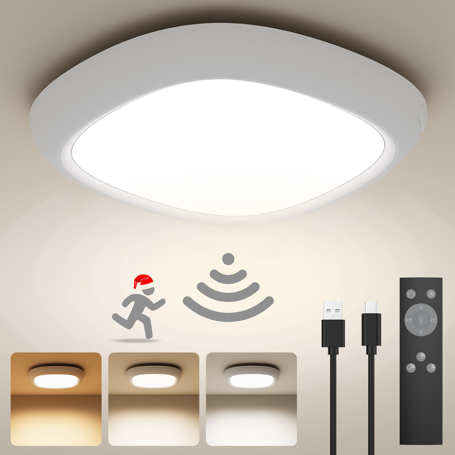 Tedmos Waterproof Wireless Shower Light with 12000mAh Rechargeable ...