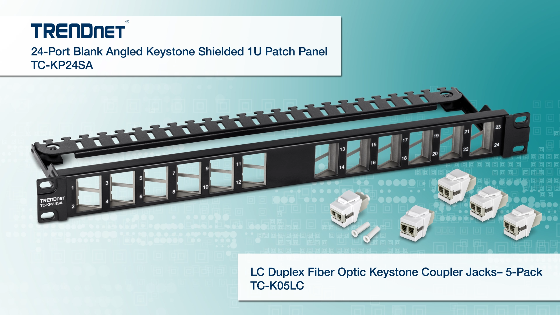 TRENDnet TC-K05LC, LC Duplex Fiber Optic Keystone Coupler Jacks– 5-Pack ...
