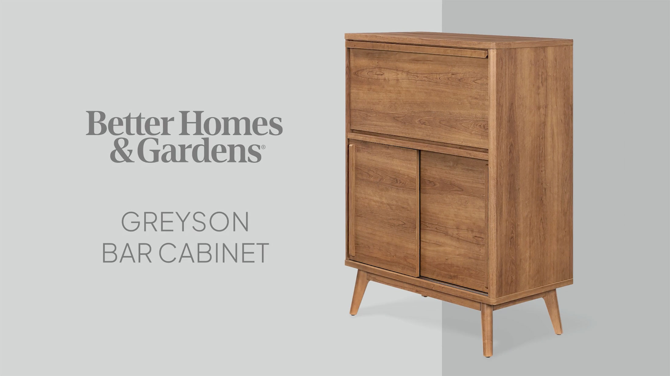 Better Homes & Gardens Greyson Bar Cabinet, Acorn Finish - Walmart ...