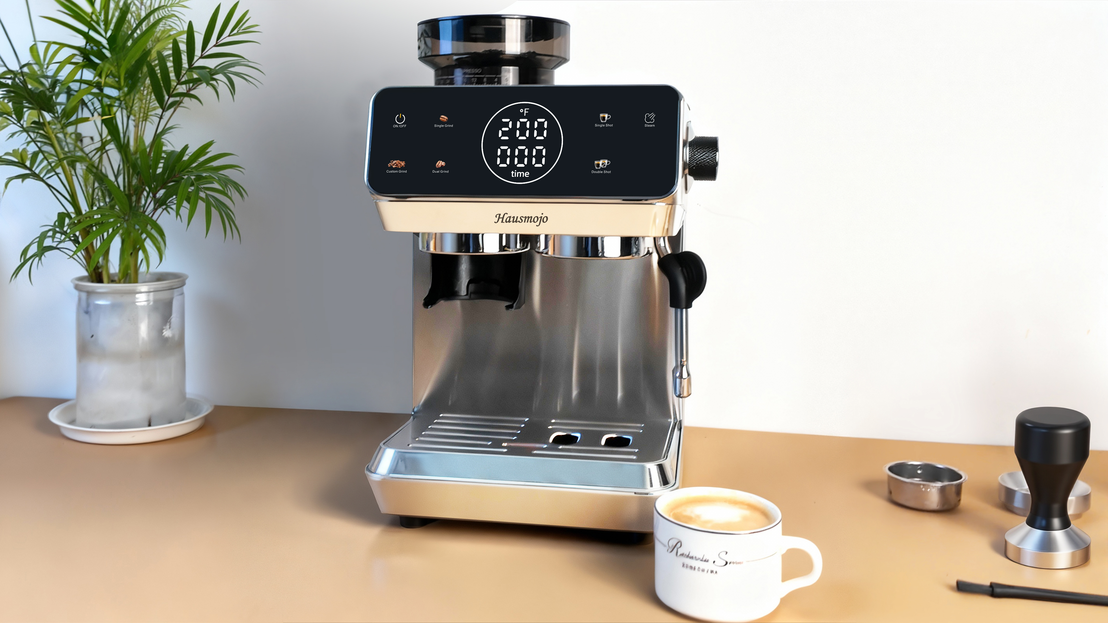 Hausmojo, Espresso Machine with Grinder and Frother, 20‚ÄëBar Pump ...