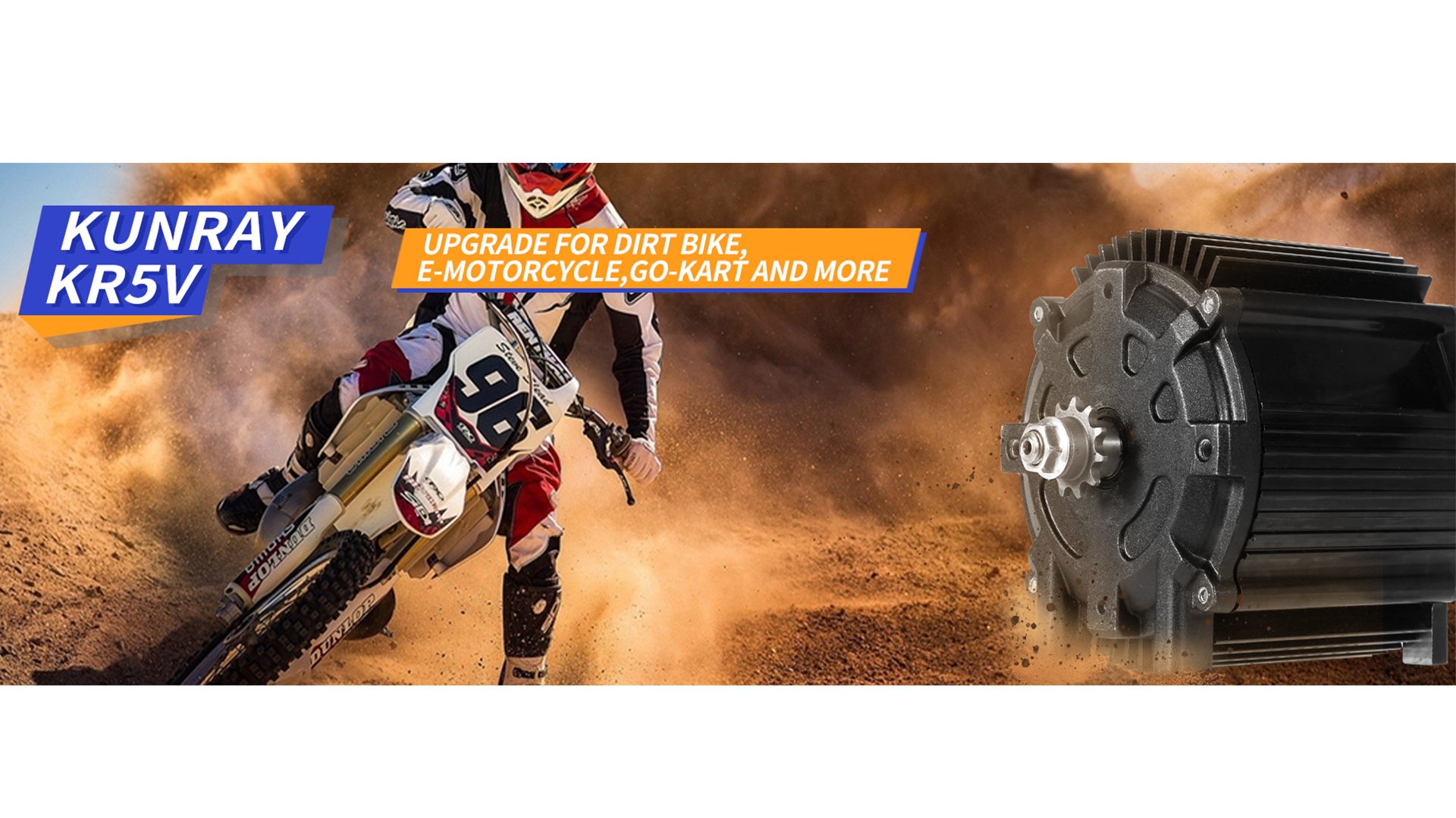 Kunray KR5V V2 Electric Brushless DC Motor 72V 5000W Peak 10KW Electric Dirt Bike Motor Peak ...