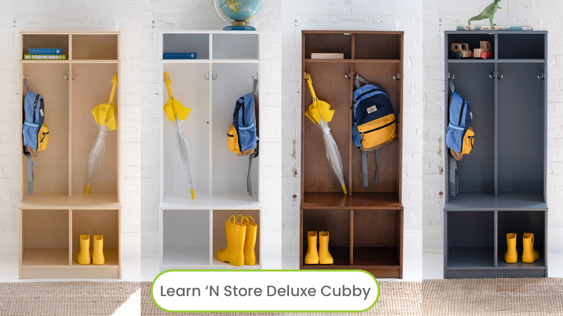 Little Partners Wooden Kids' Storage Locker with 2 Cubbies and Bench ...