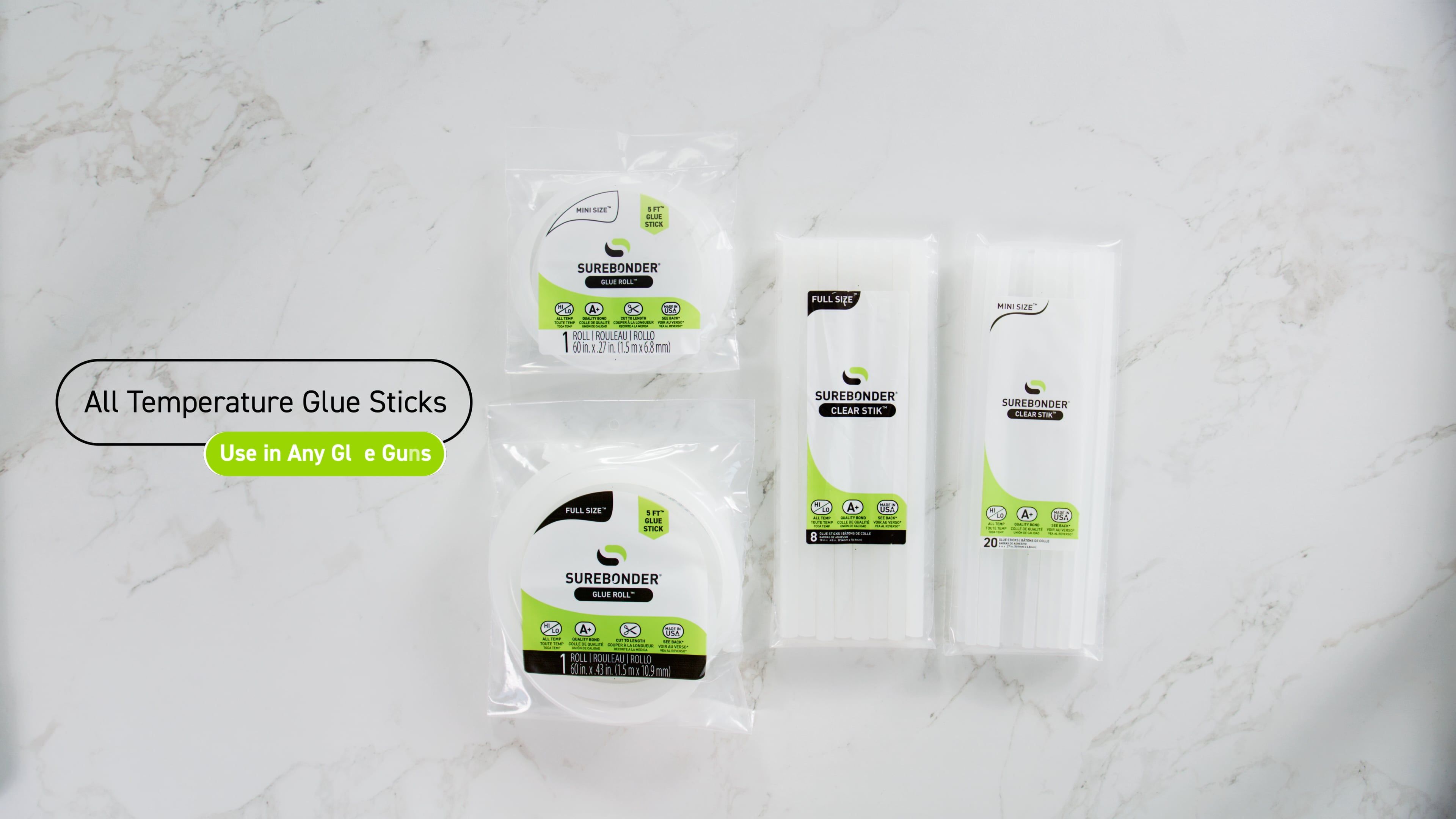 Surebonder Clear Stik, All-Purpose 10-Inch Long Hot Glue Gun Sticks for ...