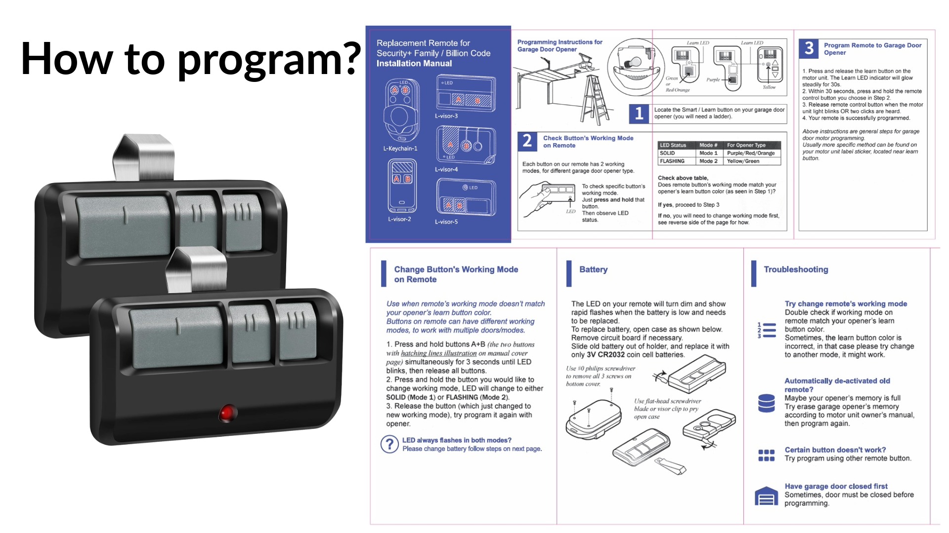2 Replacement for LiftMaster Chamberlain Sears Craftsman 893MAX Garage ...
