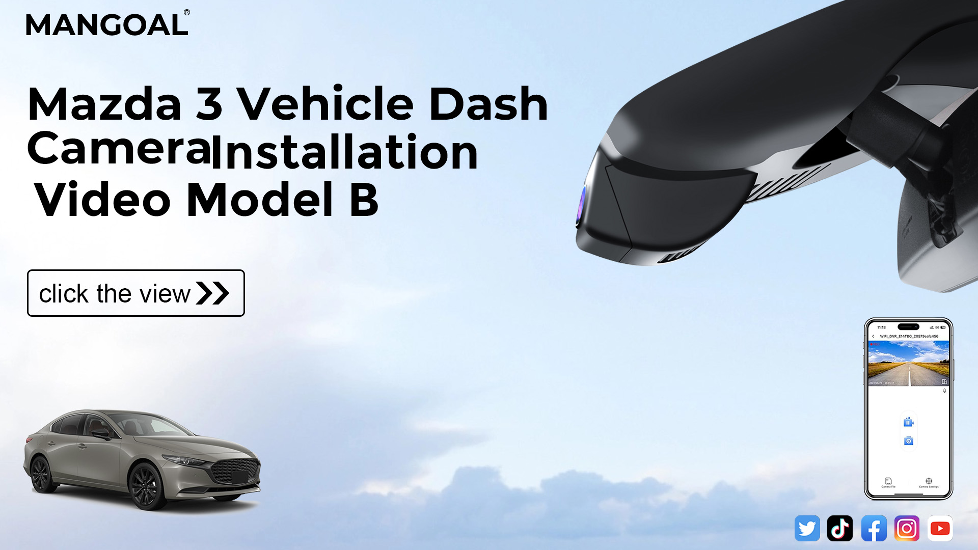 Mangoal 4K Dash Cam Starvis Sensor for Mazda 3 2024 2025 2026(Model B ...