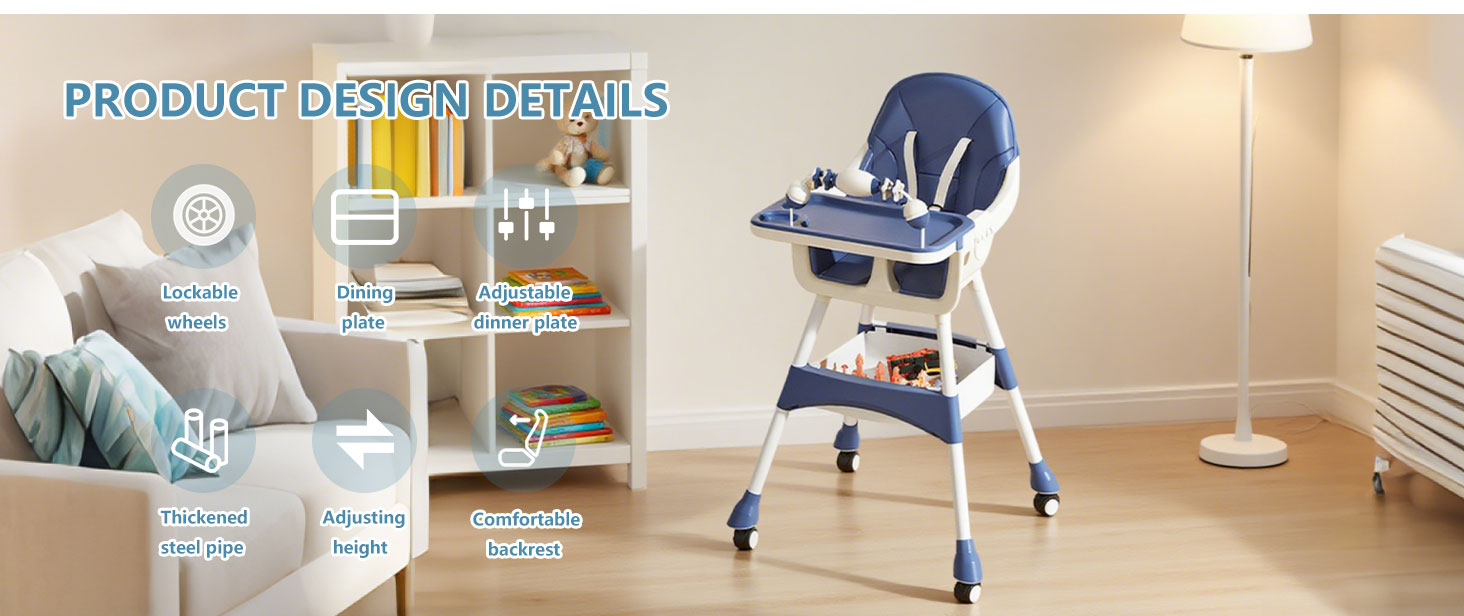 Portable Baby High Chair for Babies & Toddlers, Multi-Use Easy-Clean ...
