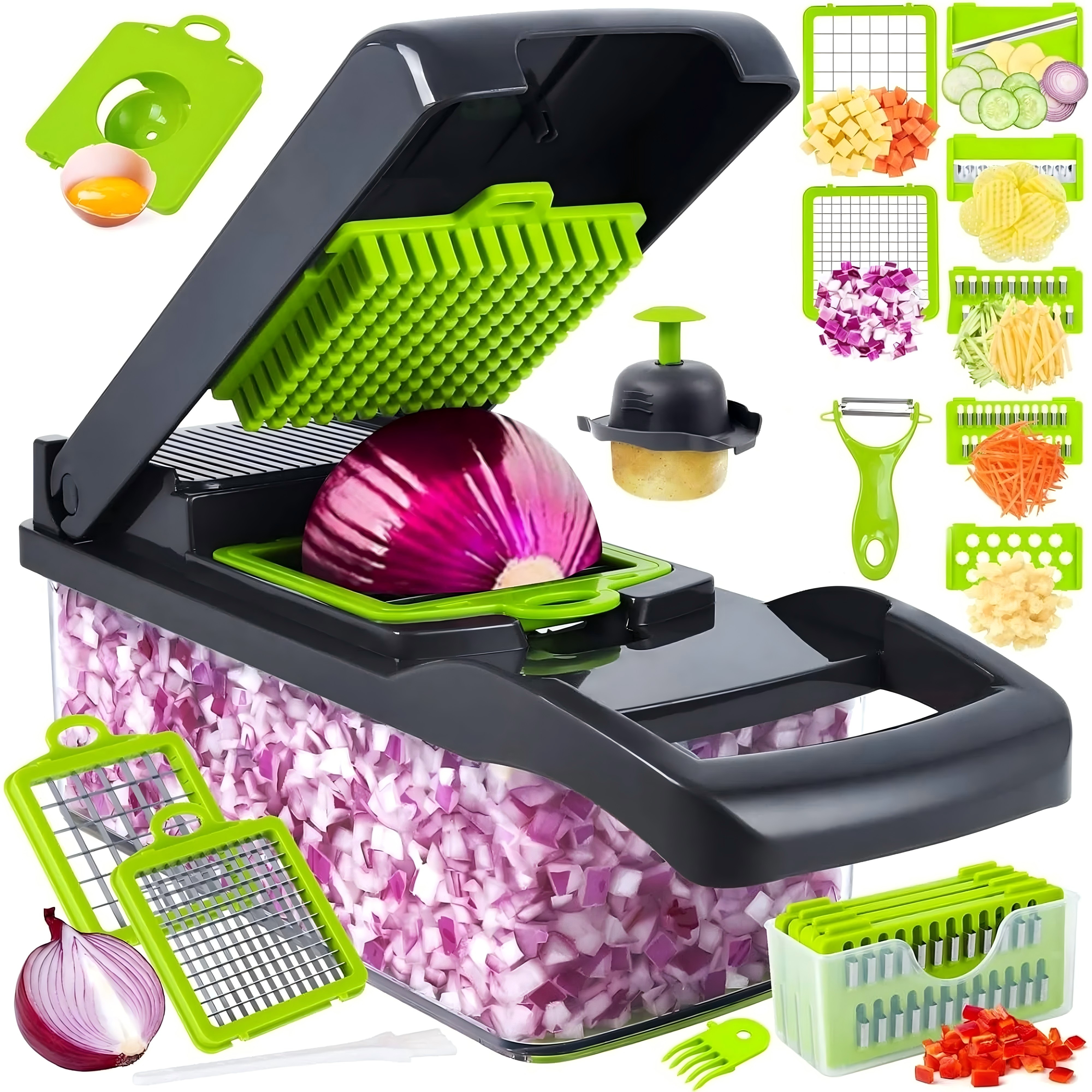 Vegetable Chopper, Pro Onion Chopper, 14 in 1Multifunctional Food ...