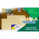 BAZIC Manila File Folder 1/3 Cut Letter Size, Left Right Center Tabs ...