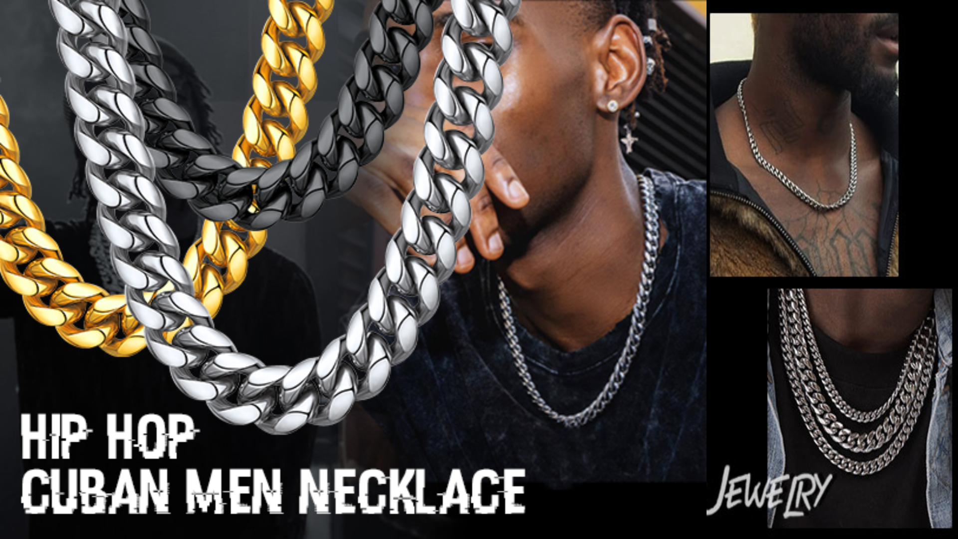 ChainsHouse Stainless Steel Cuban Link Chain Necklaces for Men Women ...