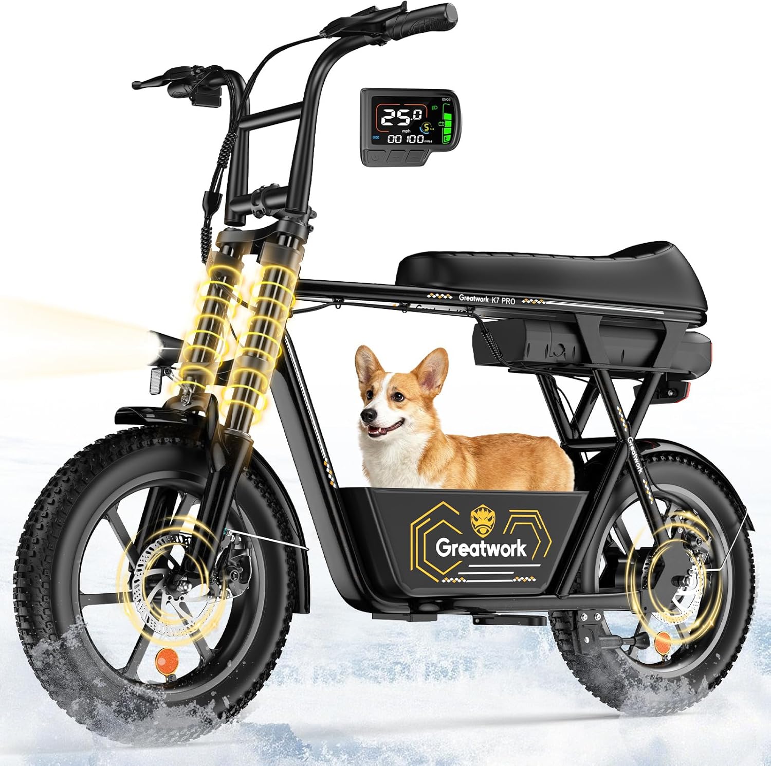 Greatwork K7 Electric Scooter with Seat, Peak 1000W, 20 MPH and 25 ...