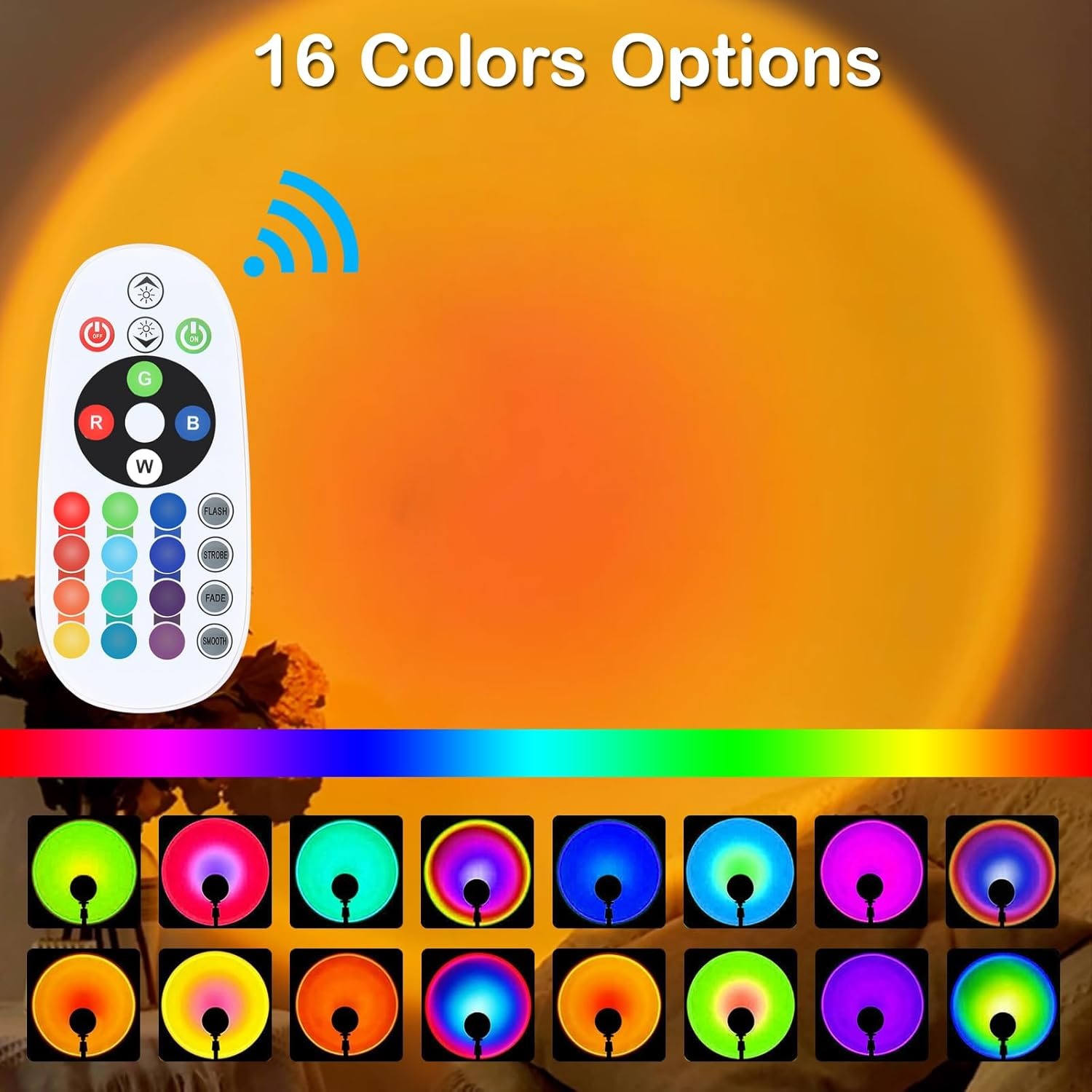 Orimono Elegance LED Projection Lamp - 16-Color Light for Home Decor ...